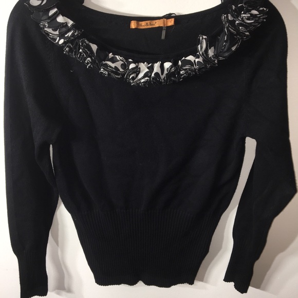Belldini | Sweaters | Bellini Boatneck Sweater With Ruffle Neck | Poshmark